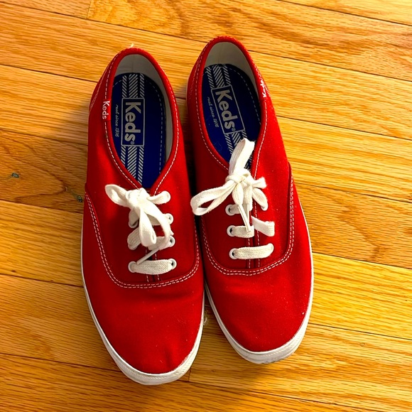 Keds | Shoes | Crimson Red Keds Canvas Sneakers | Poshmark